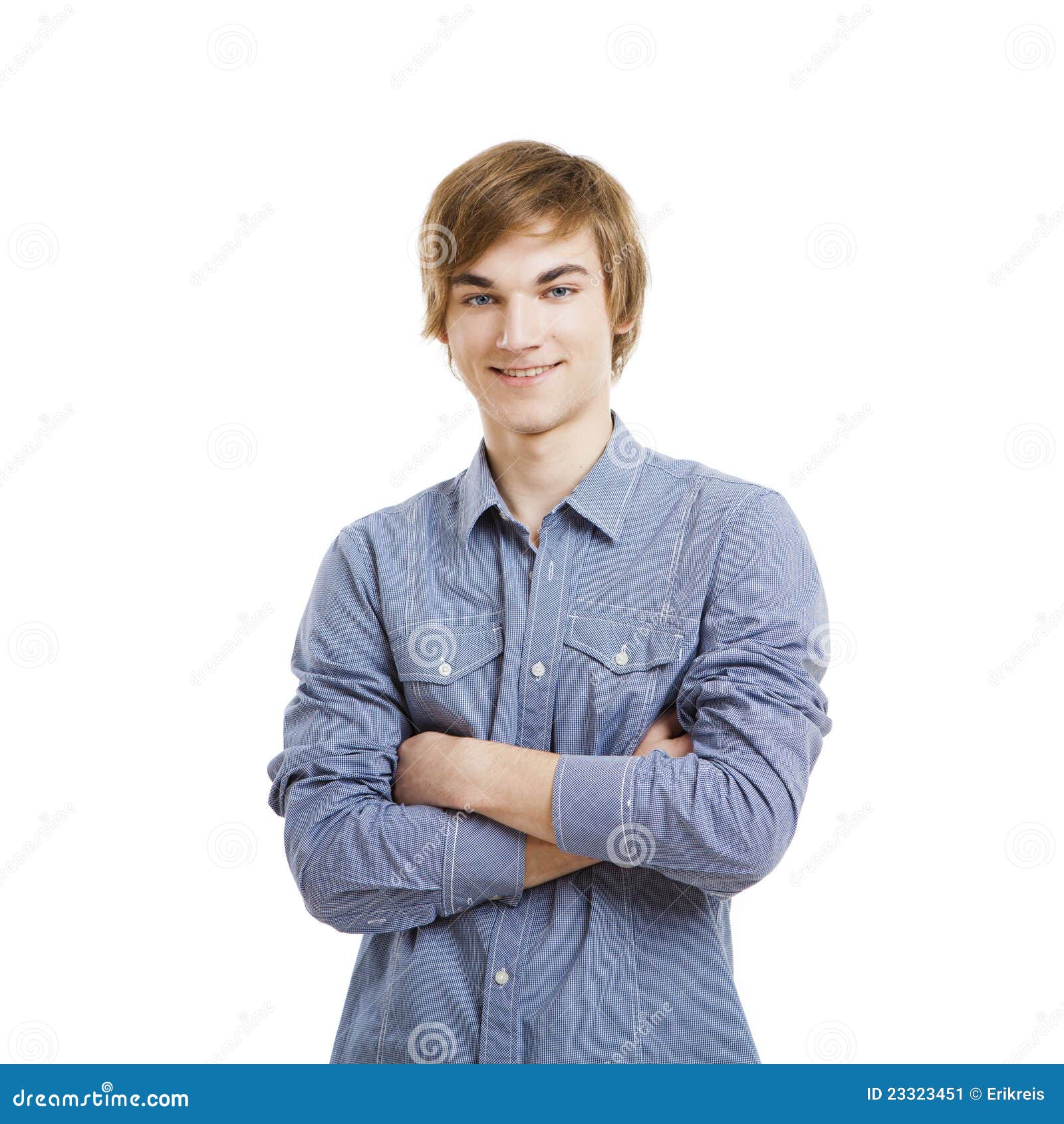 Friendly young man stock image. Image of casual, folded - 23323451