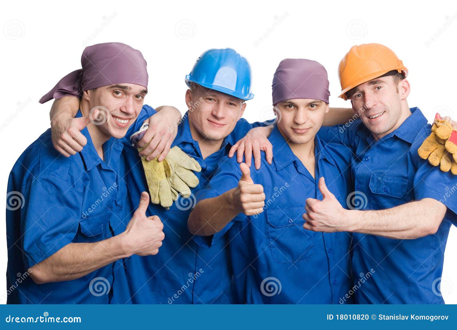 Friendly Young Team of Construction Workers Stock Photo - Image of ...