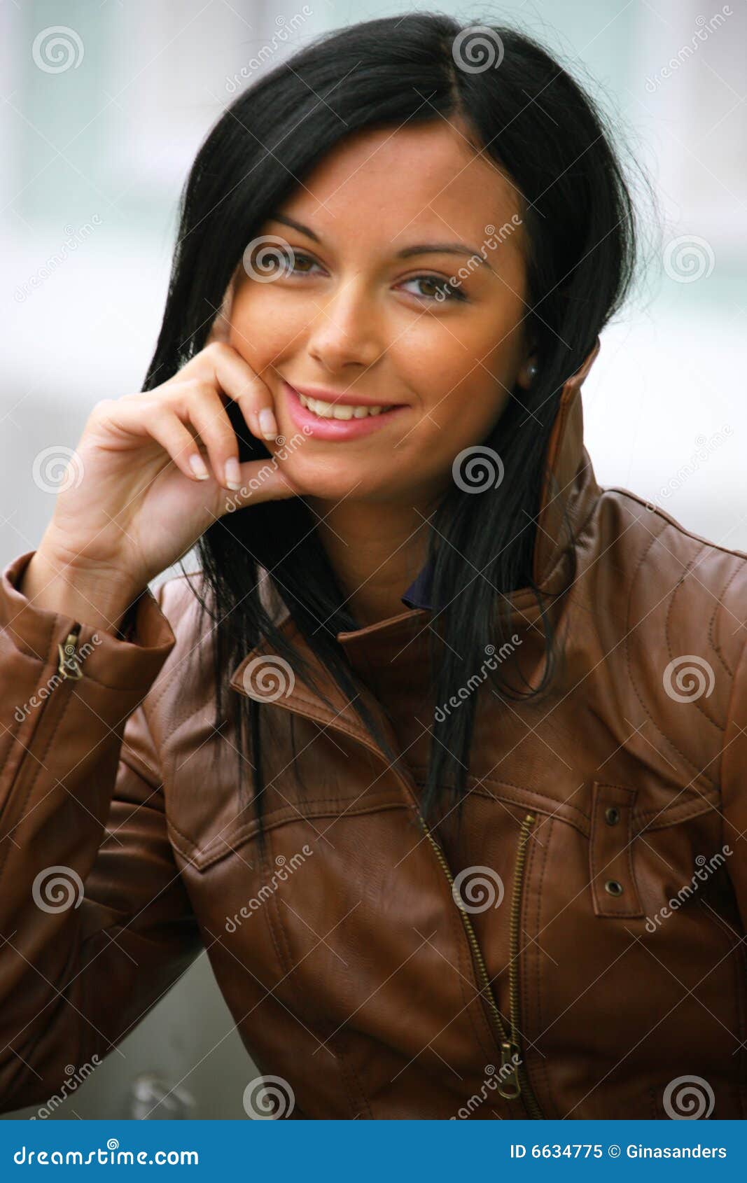 Friendly Young Woman Smiles Stock Image - Image of happy, laughter: 6634775