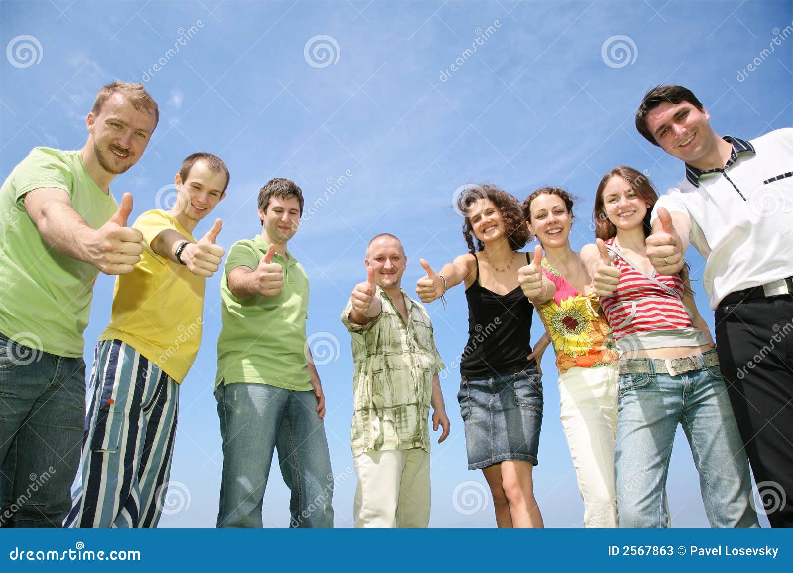 Friends stock image. Image of cheerful, eight, group, outdoors - 2567863