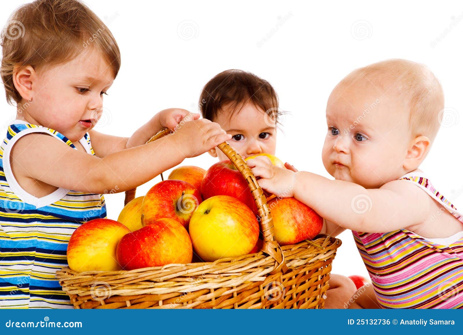 Friends with apples stock photo. Image of innocent, large - 25132736
