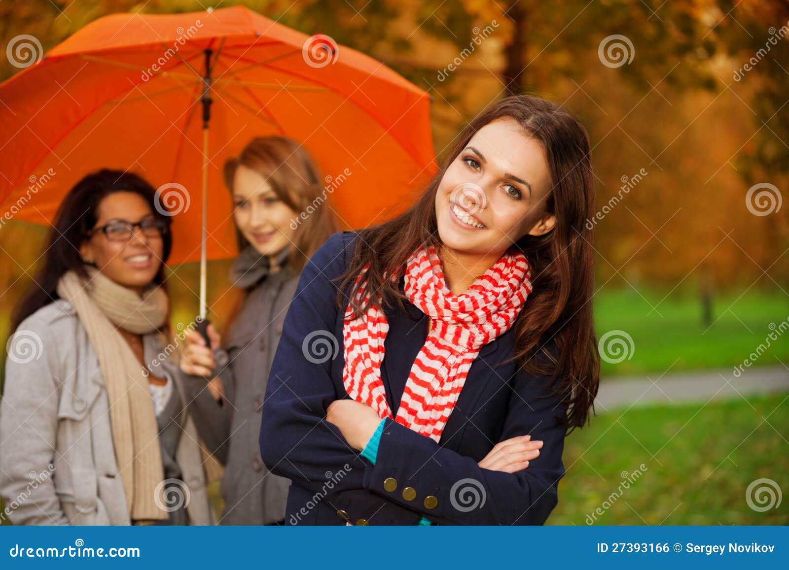Friends in autumn park stock photo. Image of friends - 27393166