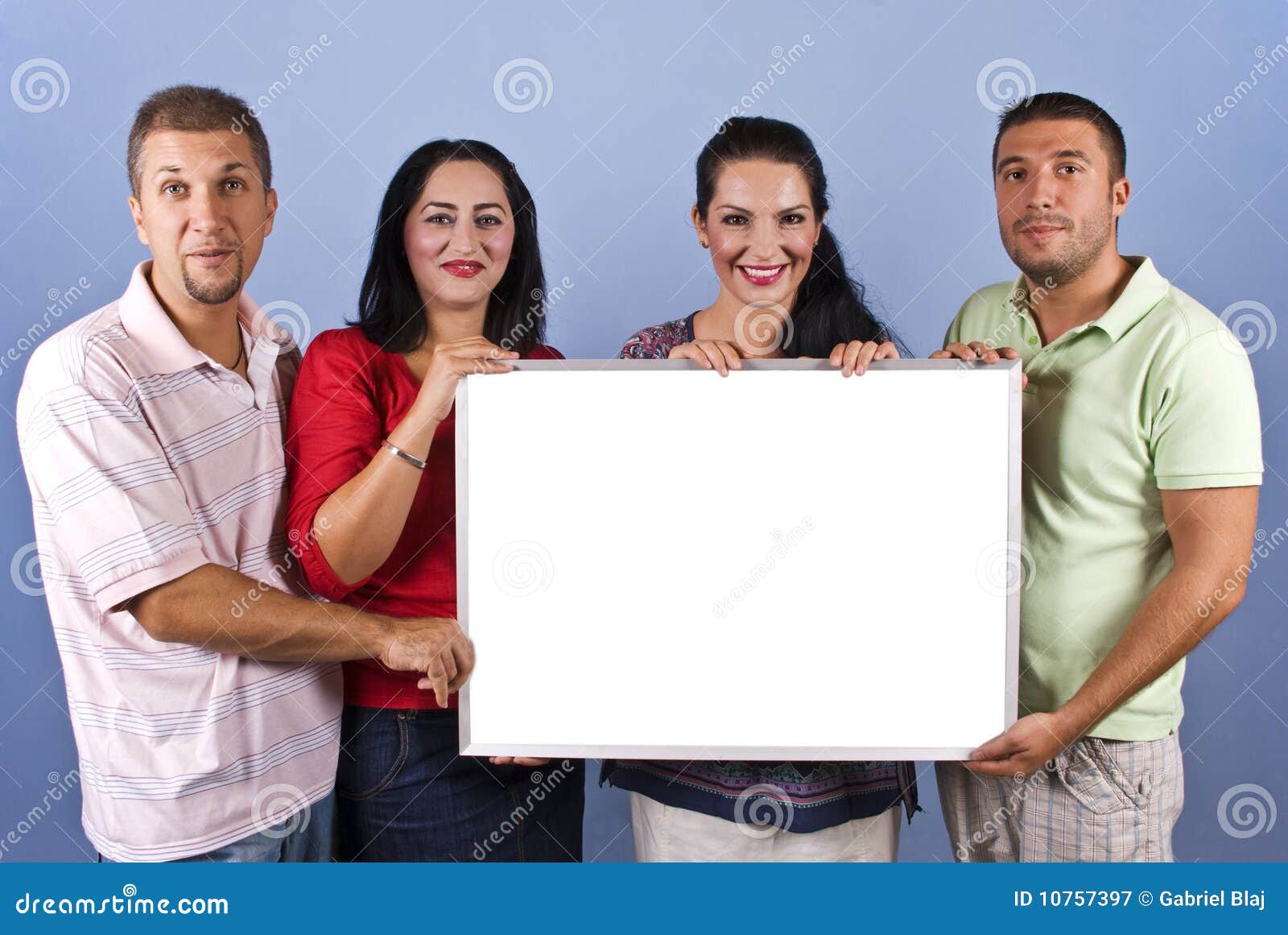 Friends with banner stock image. Image of facial, cardboard - 10757397