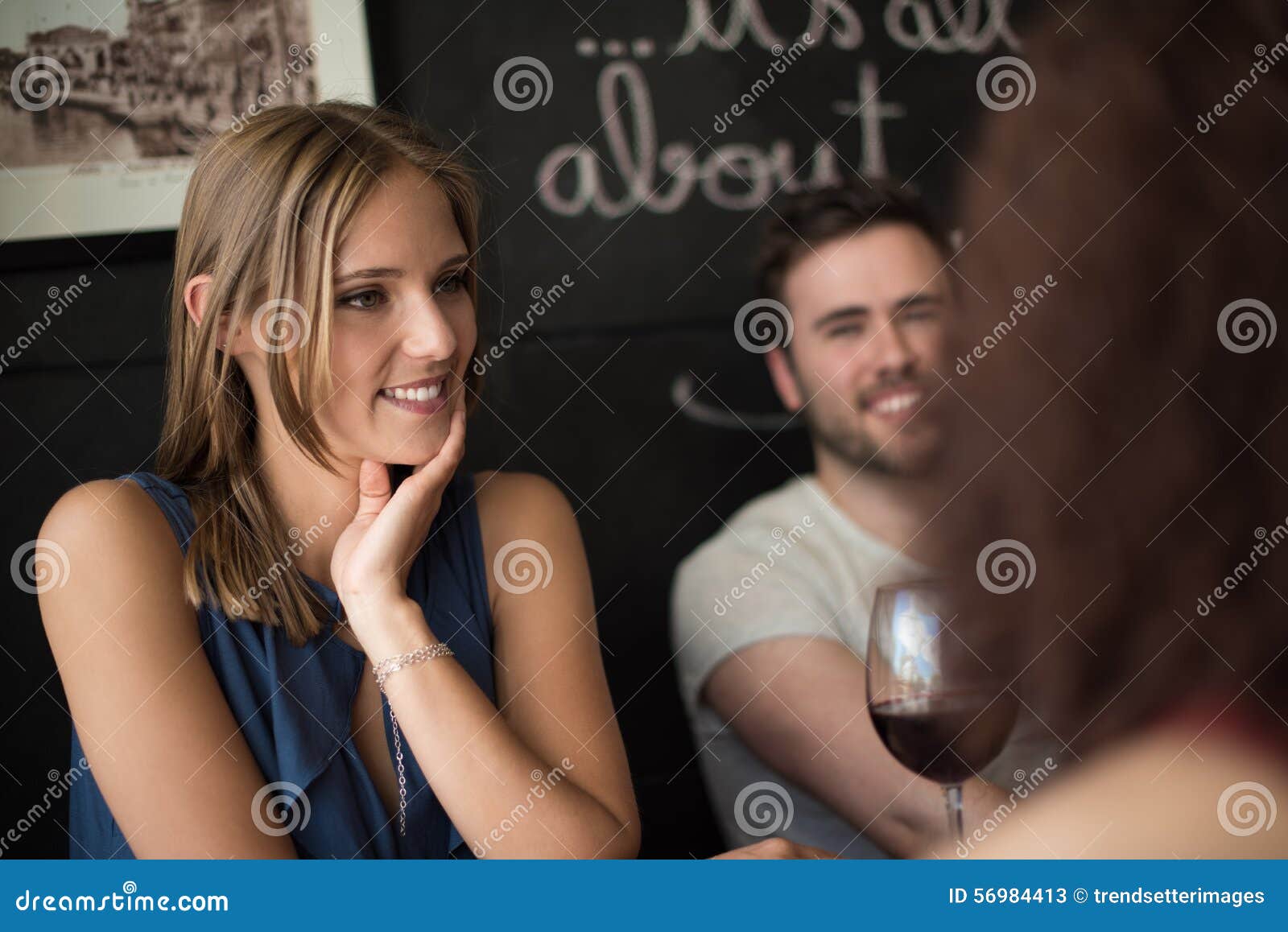 Friends in bar stock image. Image of drinking, leisure - 56984413
