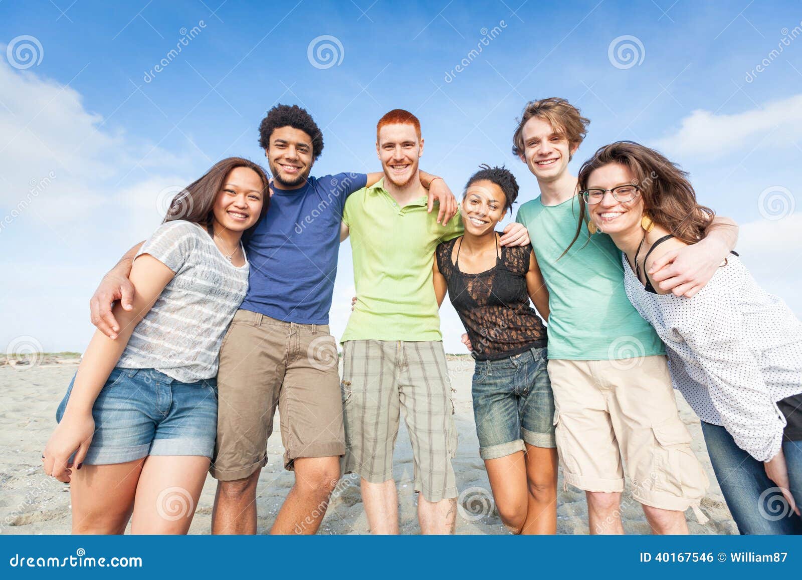 Friends at Beach stock photo. Image of hands, beach, team - 40167546