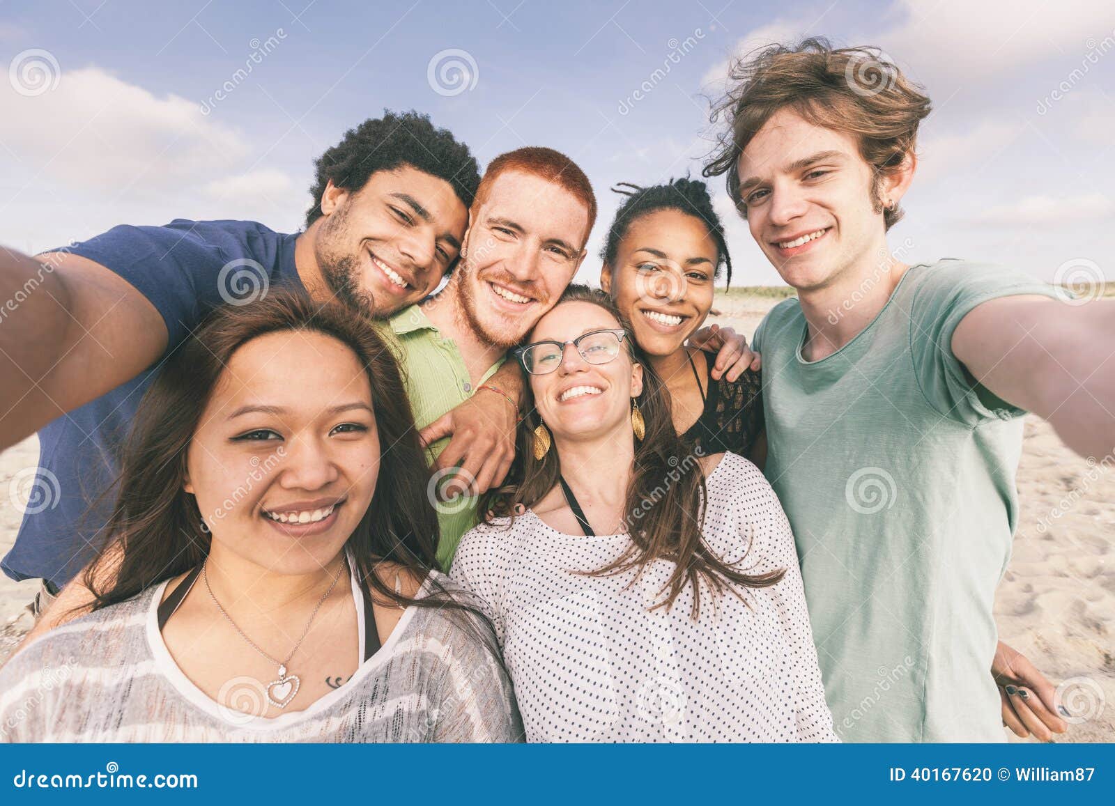 Friends at Beach stock photo. Image of enjoying, horizontal - 40167620