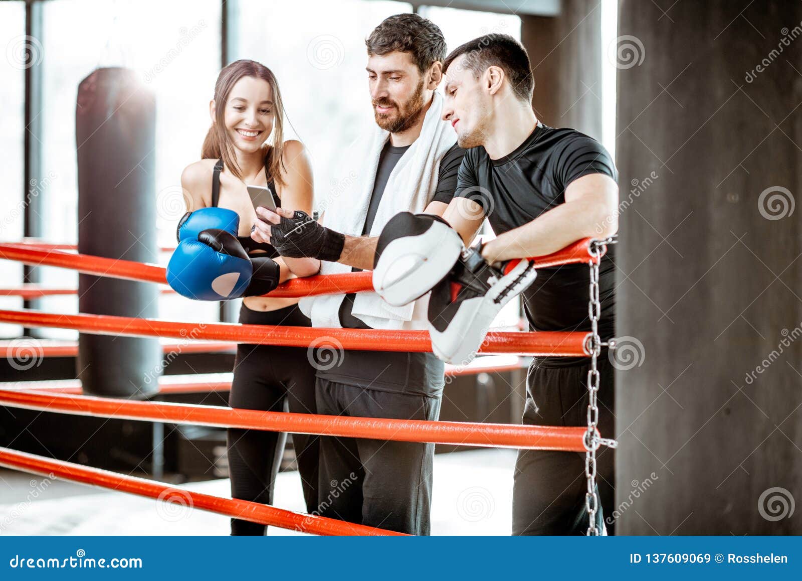 Friends during the Break after the Boxing Stock Image - Image of group ...