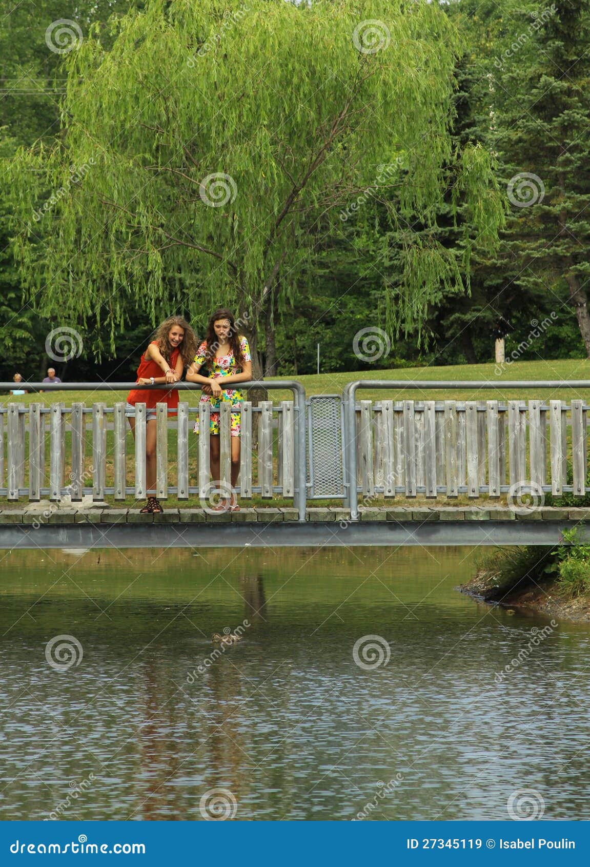 Friends on a bridge stock image. Image of sixteen, complicity - 27345119
