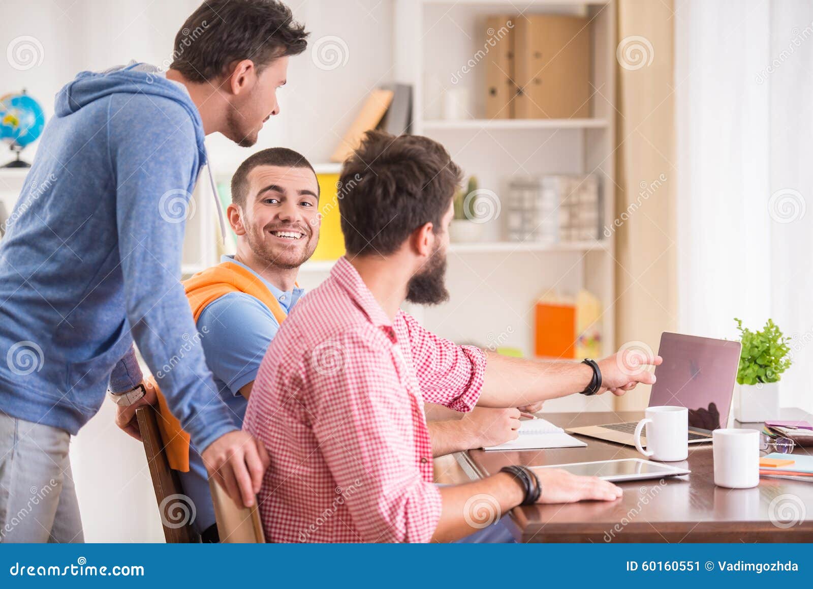 Friends stock image. Image of designer, meeting, computer - 60160551