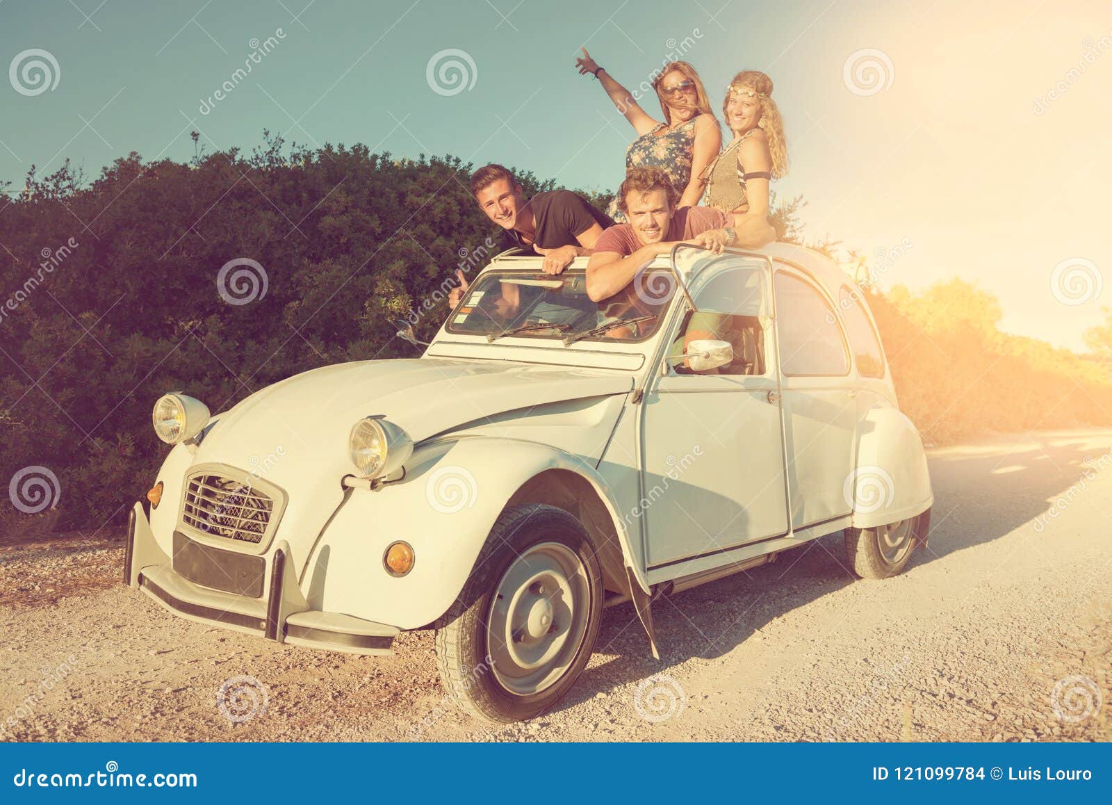 Friends in a car stock photo. Image of holiday, lifestyle - 121099784