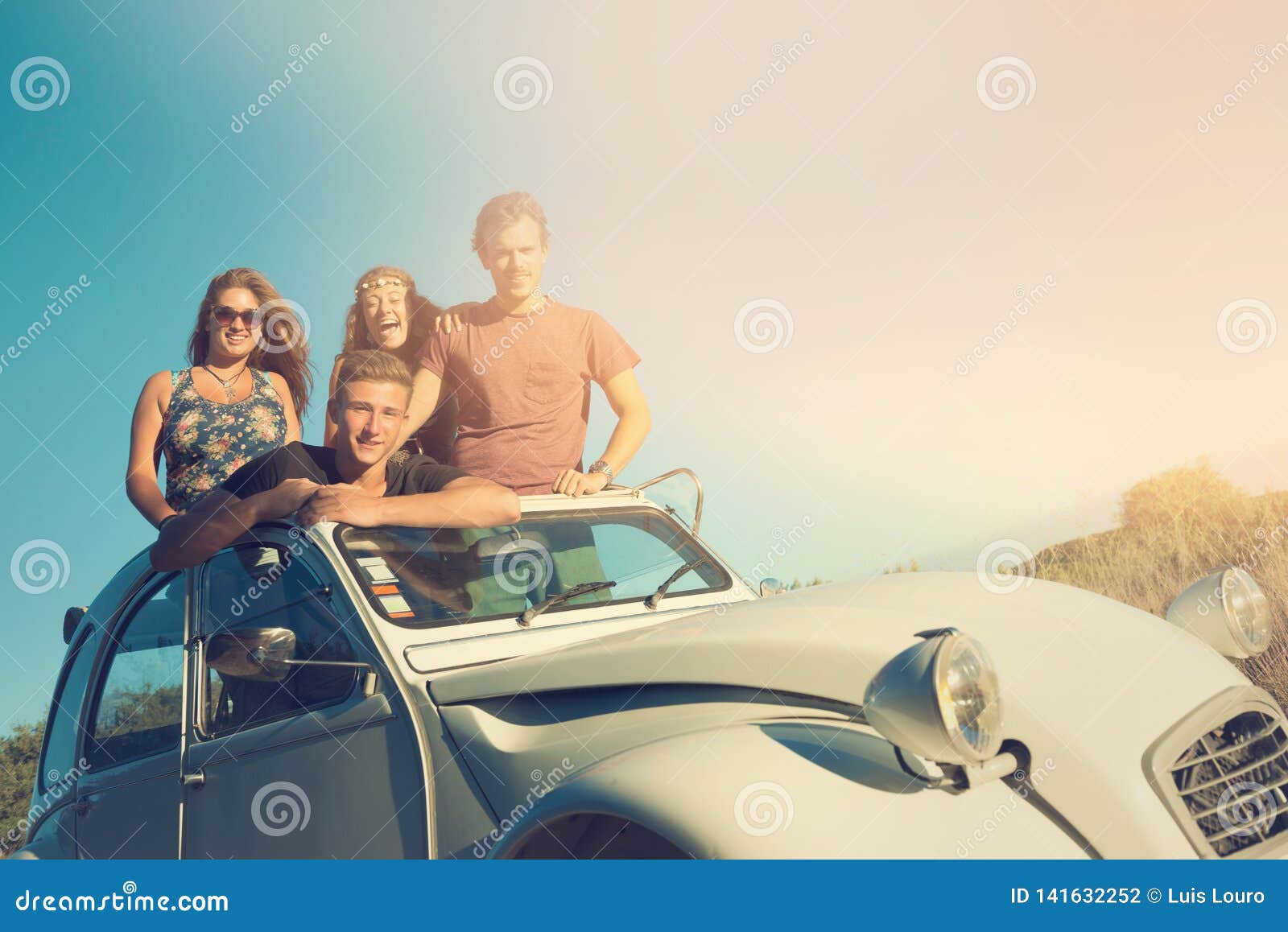 Friends in a car stock photo. Image of girls, portrait - 141632252