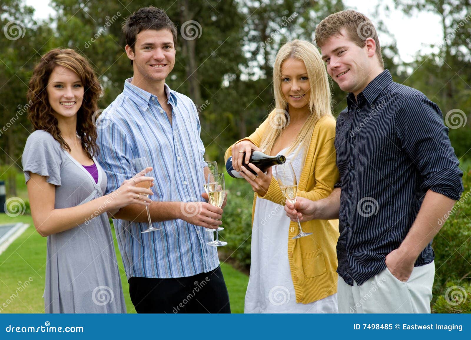 Friends Celebrating stock image. Image of outdoors, four - 7498485