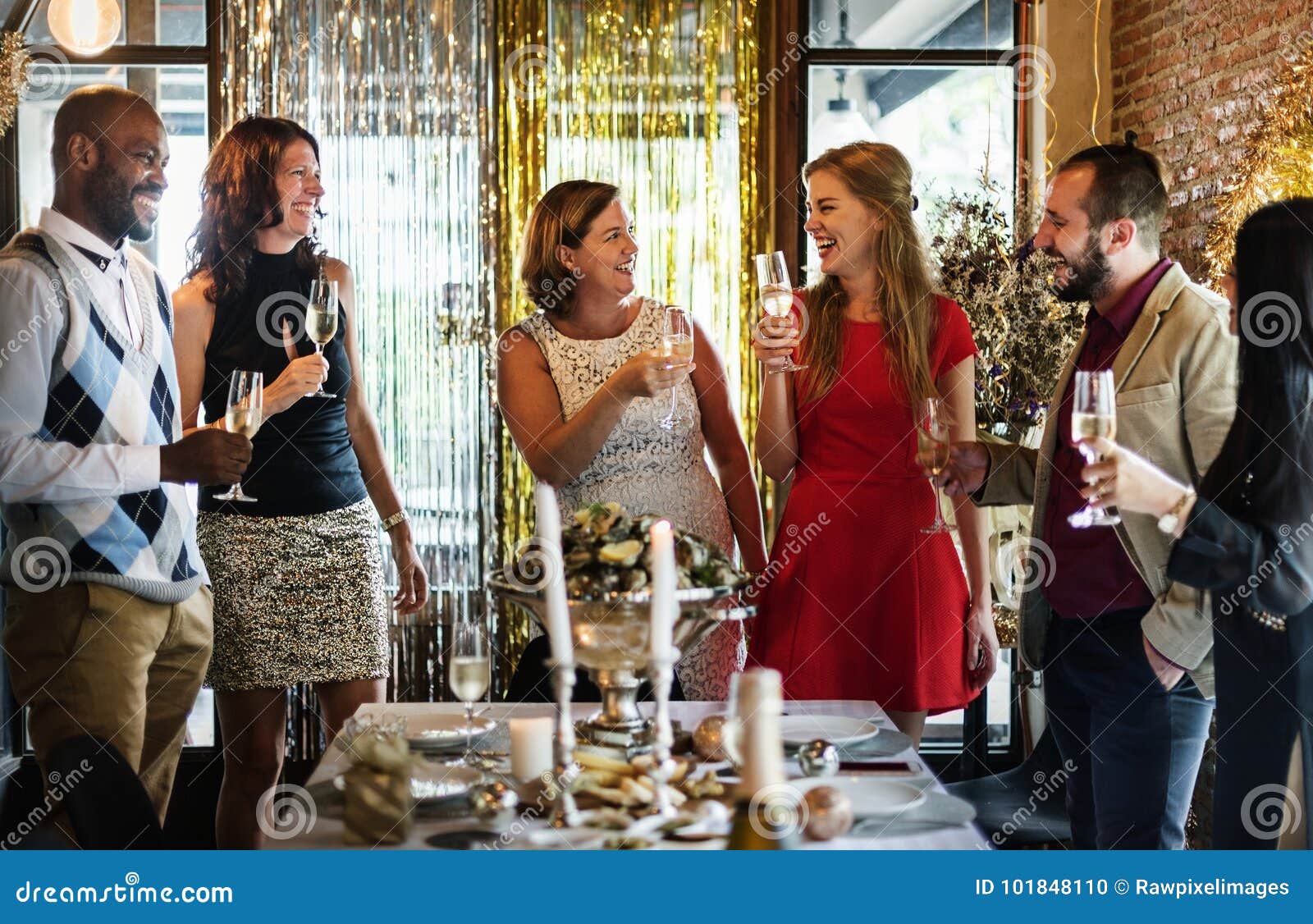 Friends Celebrating New Years Eve Stock Photo - Image of event ...