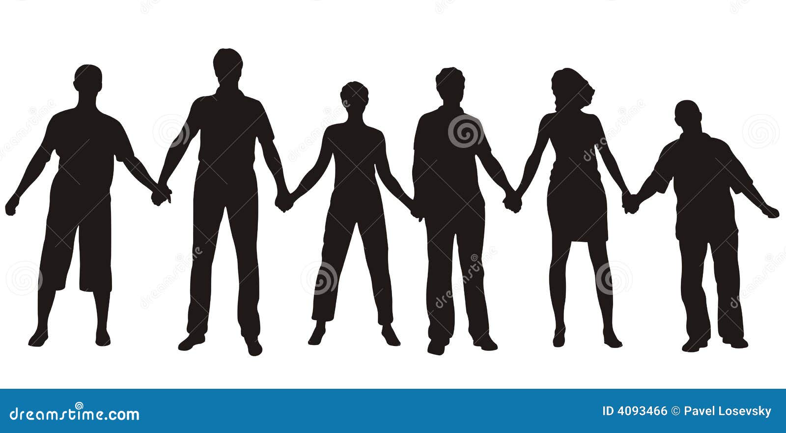 Friends chain stock vector. Illustration of black, opportunity - 4093466