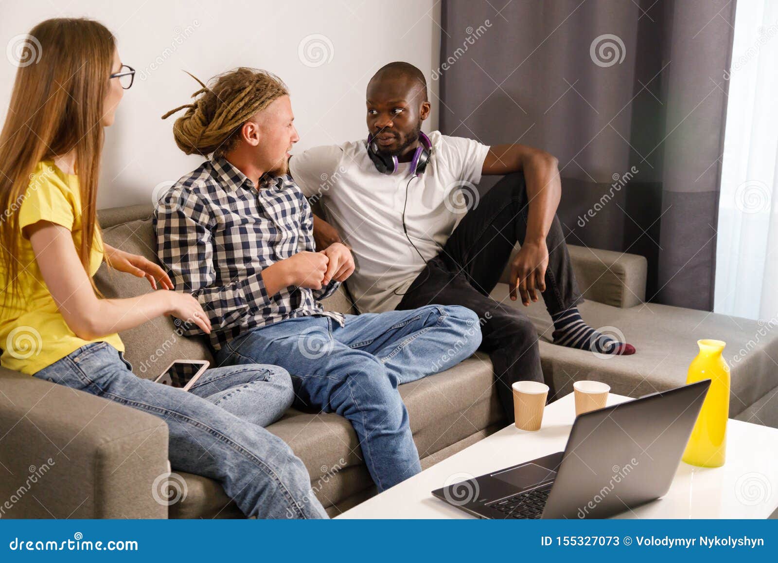 Friends Chatting with Each Other Stock Image - Image of person, modern ...