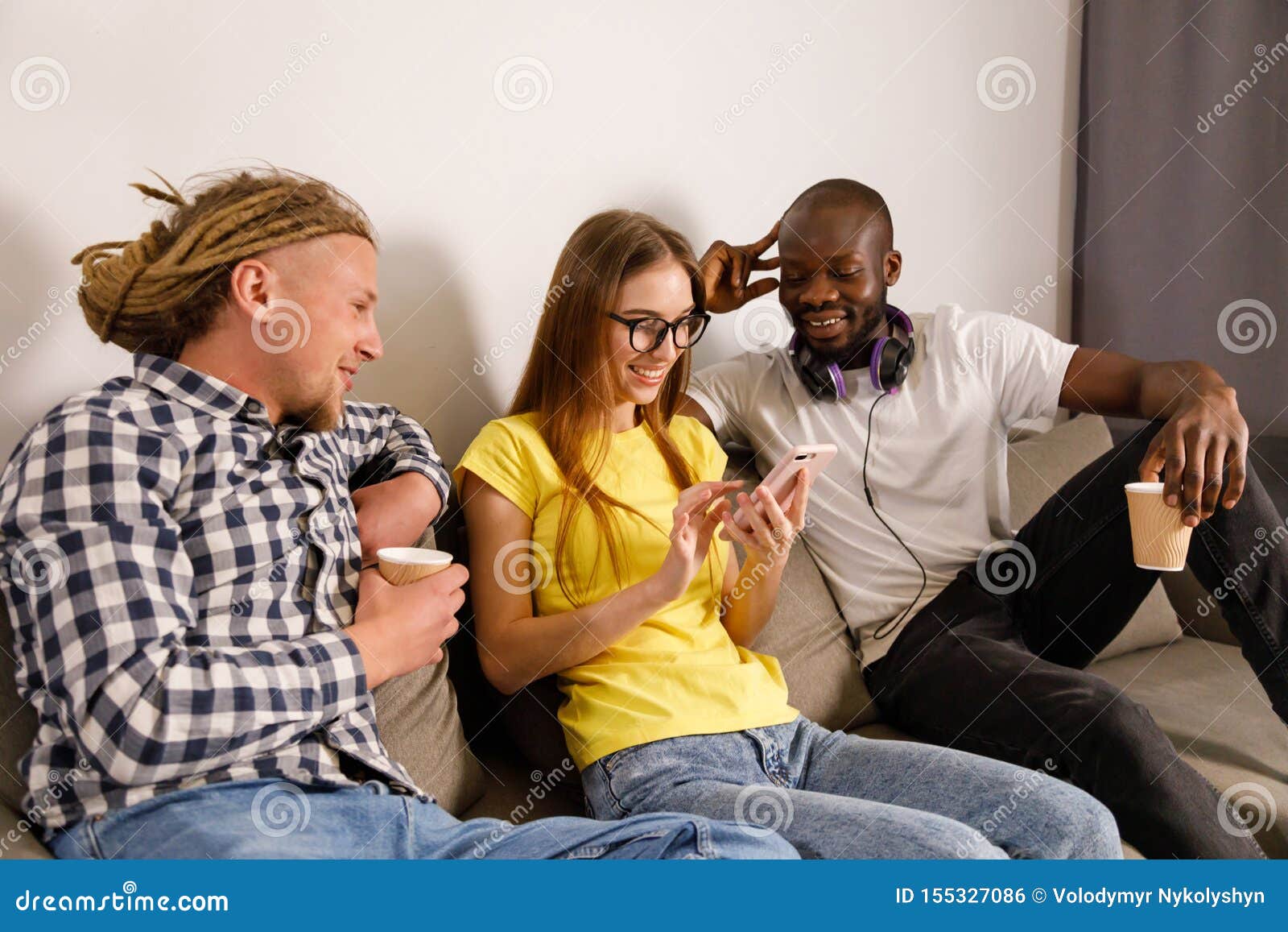 Friends Chatting with Each Other Stock Photo - Image of sitting, house ...
