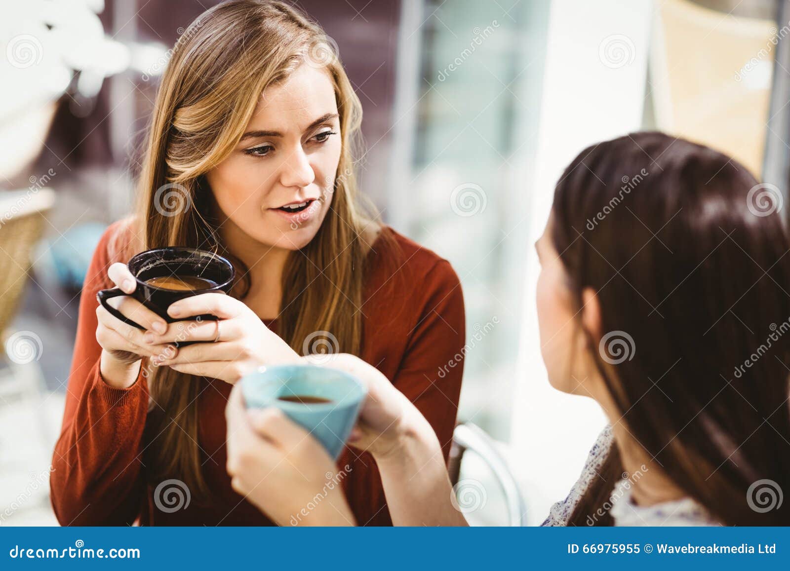 Friends Chatting Over Coffee Stock Image - Image of friendliness, happy ...