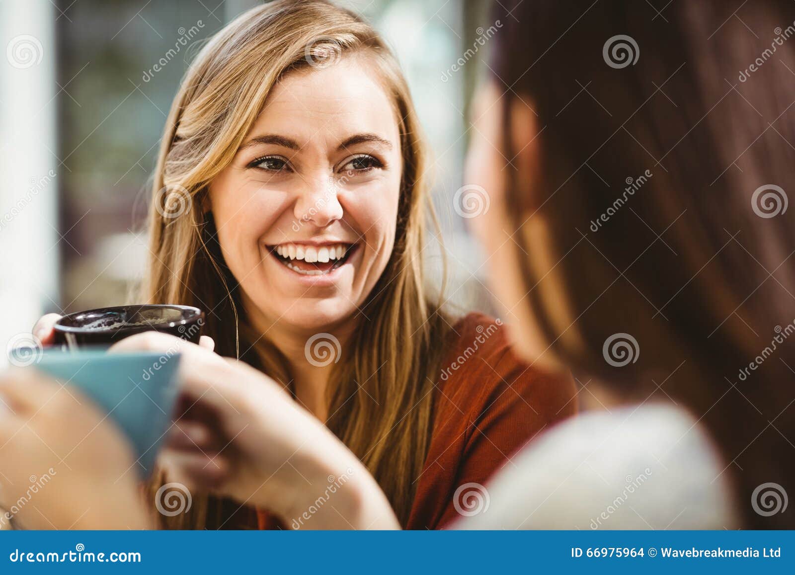 Friends Chatting Over Coffee Stock Photo - Image of holding, beverage ...