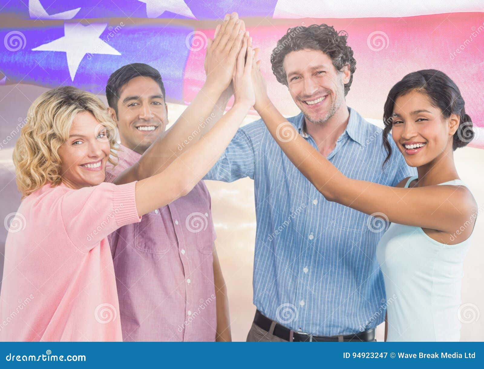 Friends Clapping Their Hands Together for Independence Day Stock Image ...
