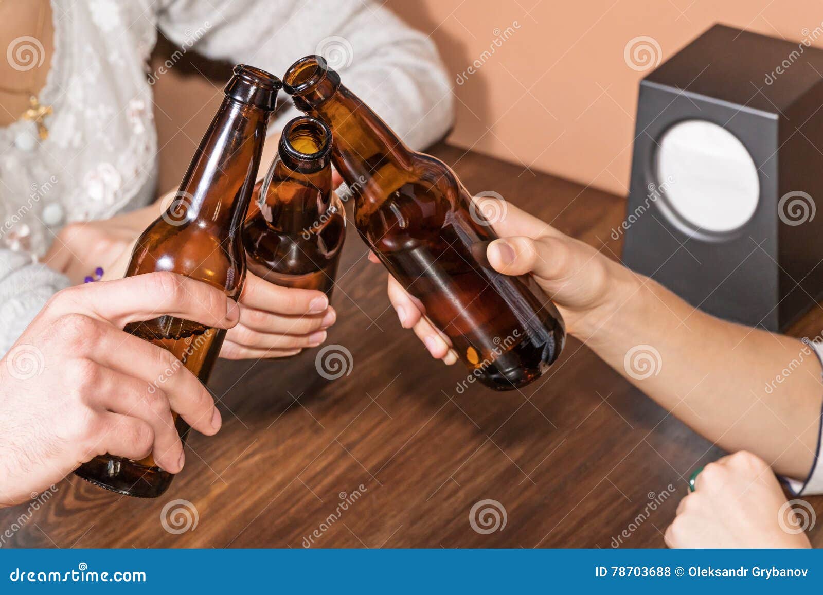 Friends clink bottles stock photo. Image of english, friendship - 78703688