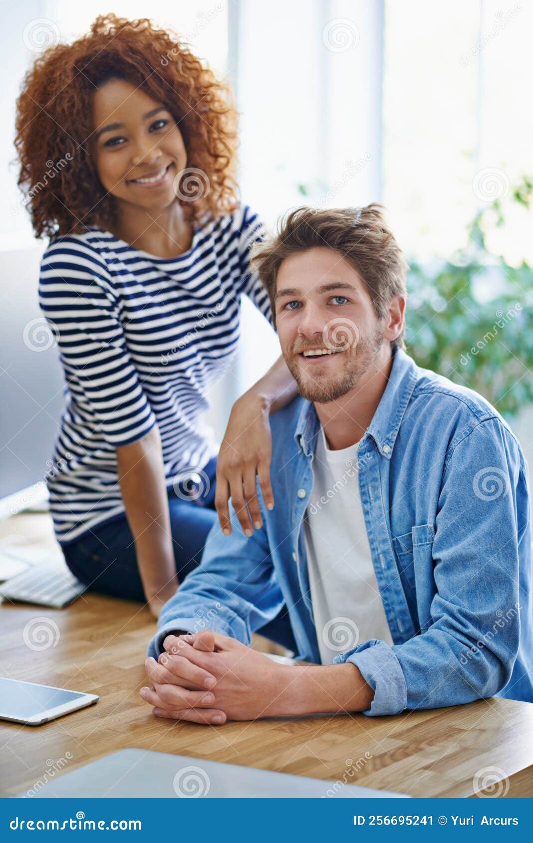 Friends and Colleagues. Two Colleagues Working in Their Office. Stock ...