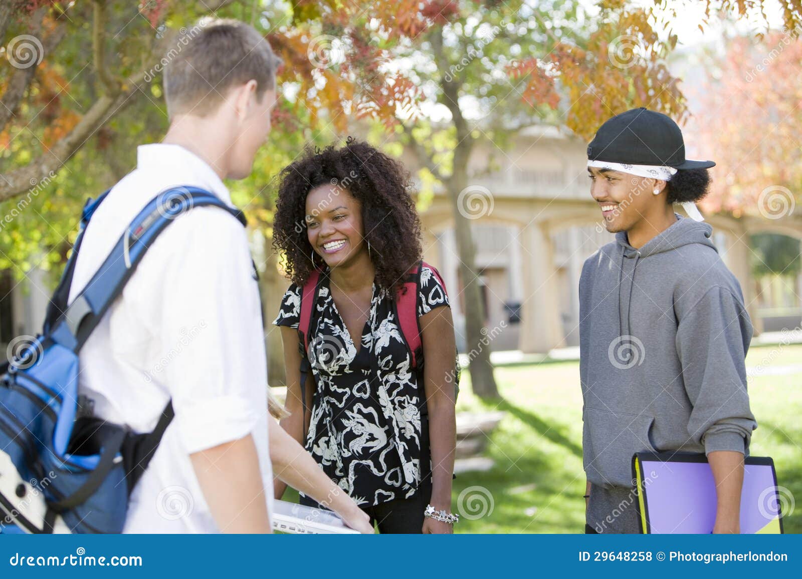 Friends in College Campus stock photo. Image of lifestyle - 29648258