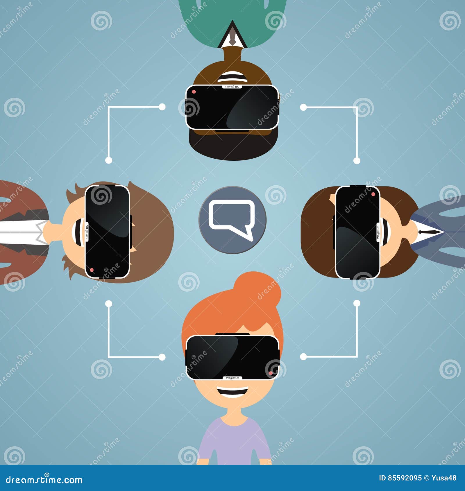 Two Man Friends Communicate By The River. Vector Flat Cartoon ...