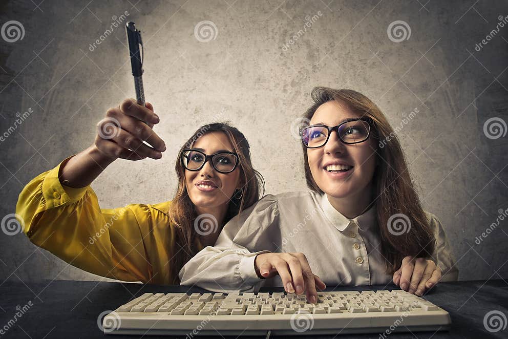 Friends with computer stock image. Image of friends, social - 71284717