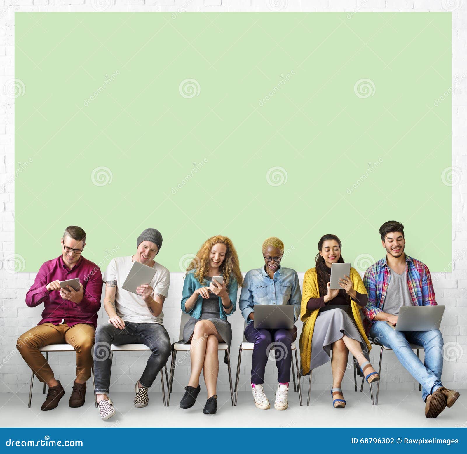 Friends Connection Digital Devices Technology Network Concept Stock ...