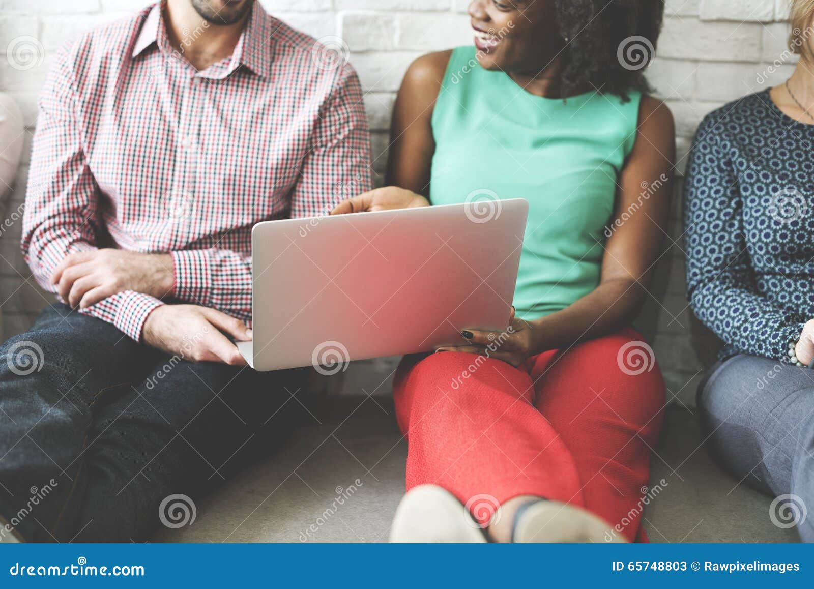 Friends Connection Laptop Discussion Technology Concept Stock Image ...