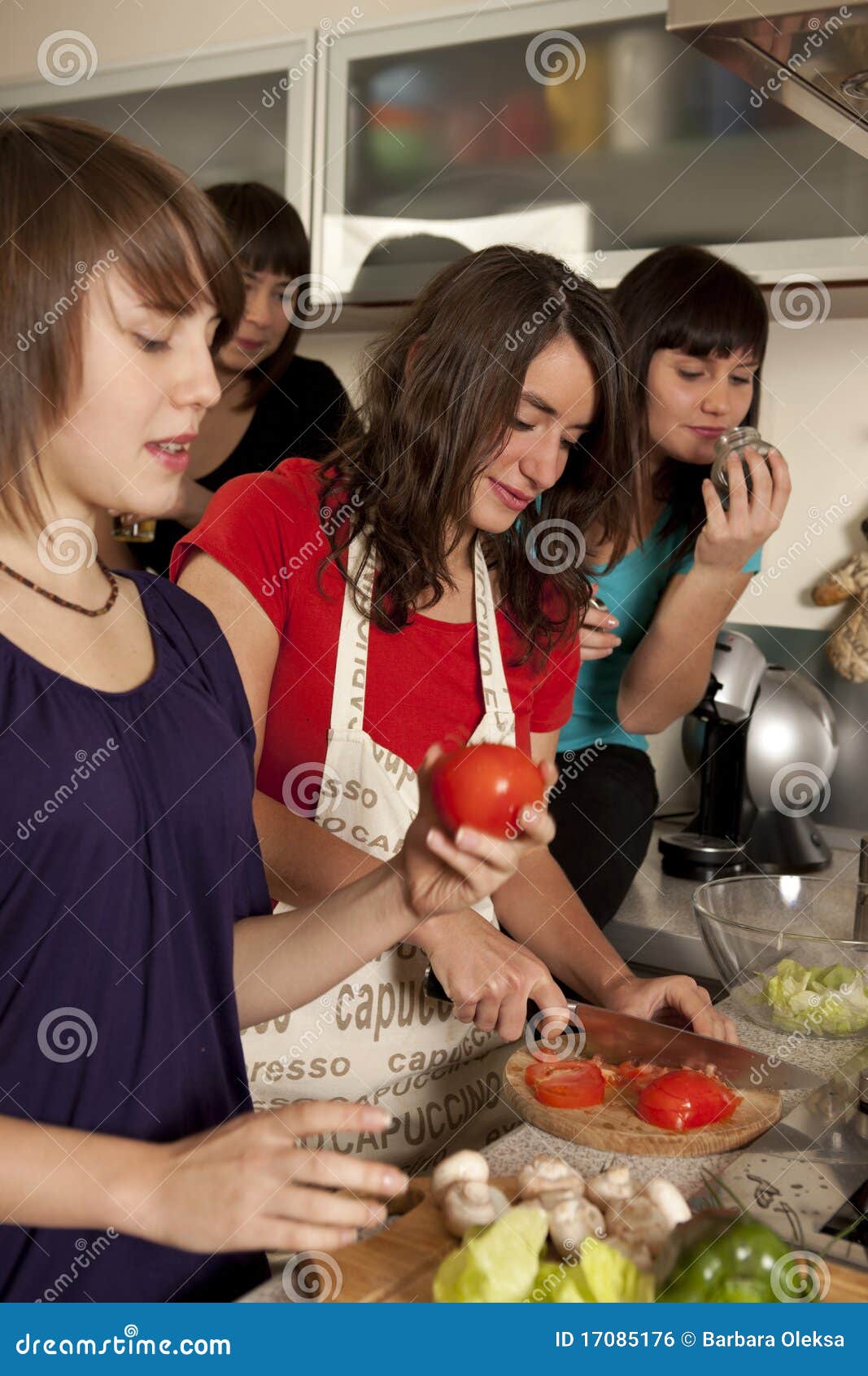 Friends cooking together stock photo. Image of party - 17085176