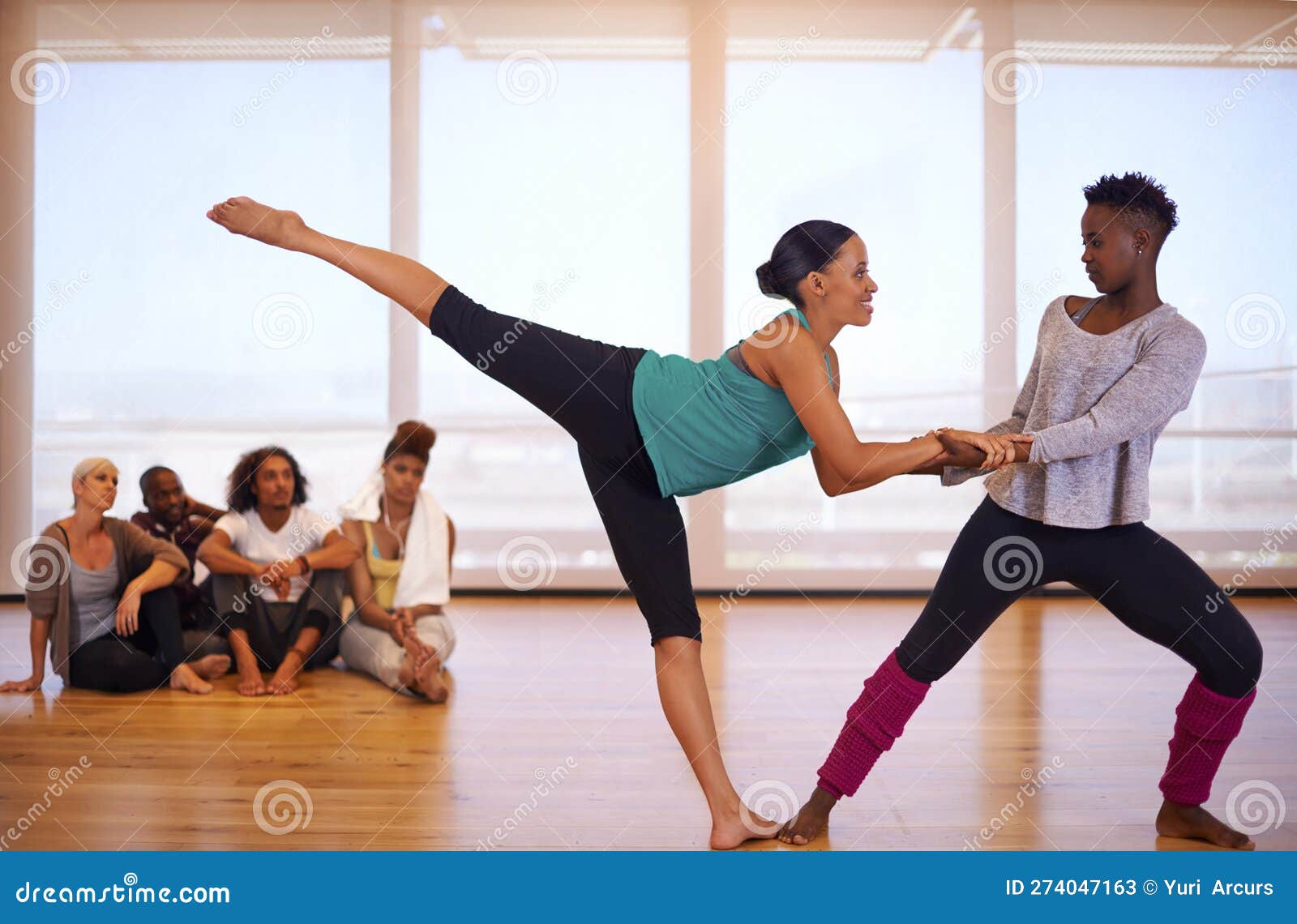 Friends and Dance Partners. a Group of People Practicing in a Dance ...