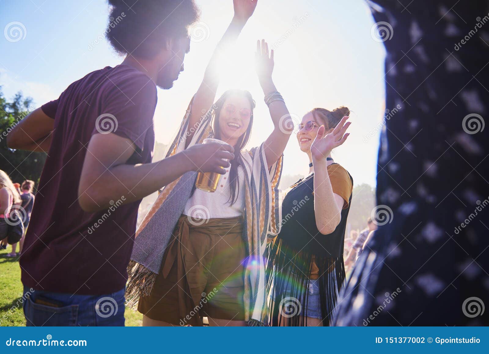 Friends Dancing in the Circle Stock Photo - Image of activities, close ...
