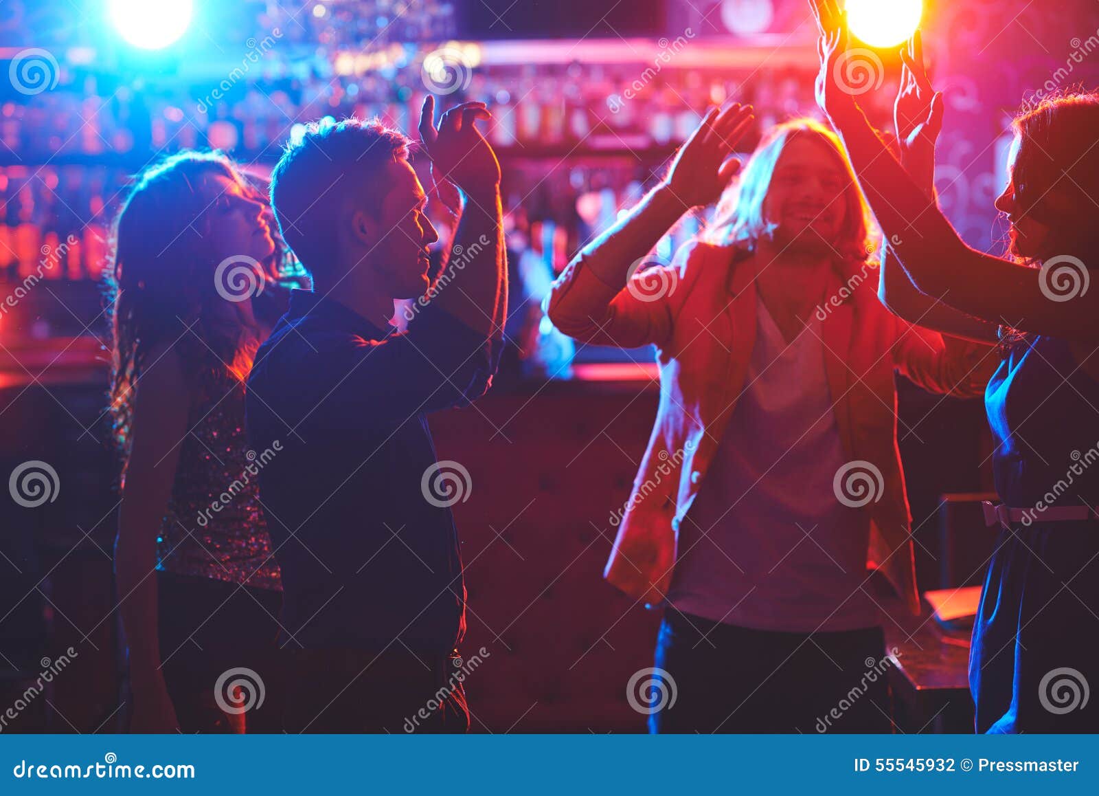 Friends at disco stock photo. Image of adult, gathered - 55545932