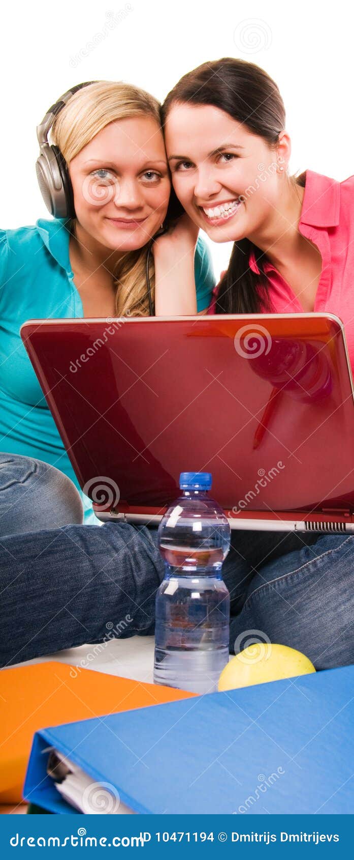 Friends are doing homework stock photo. Image of computer - 10471194