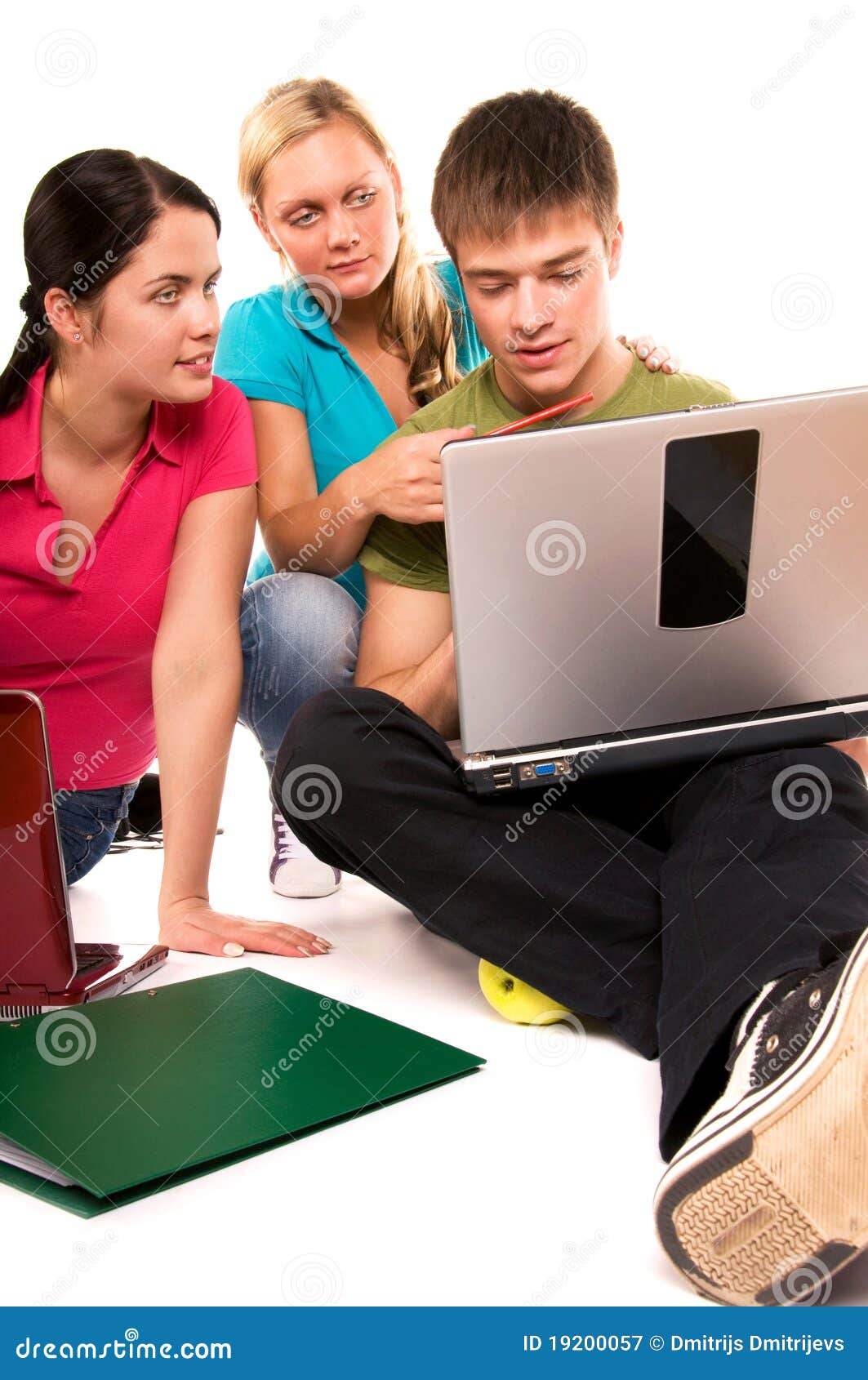 Friends are doing homework stock image. Image of people - 19200057