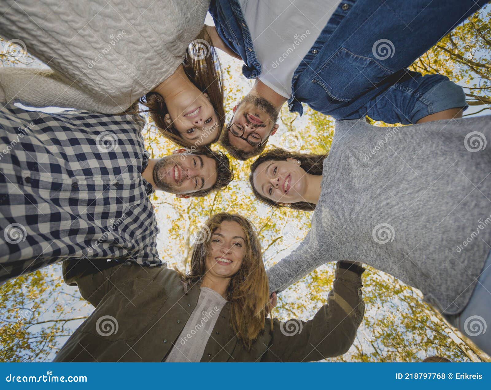 Friends stock photo. Image of male, fall, outdoors, faces - 218797768