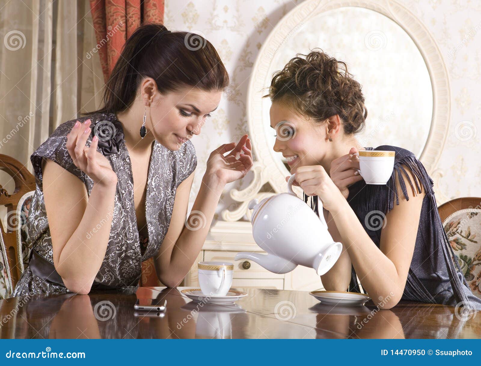 Friends drink tea stock photo. Image of drink, lifestyle - 14470950