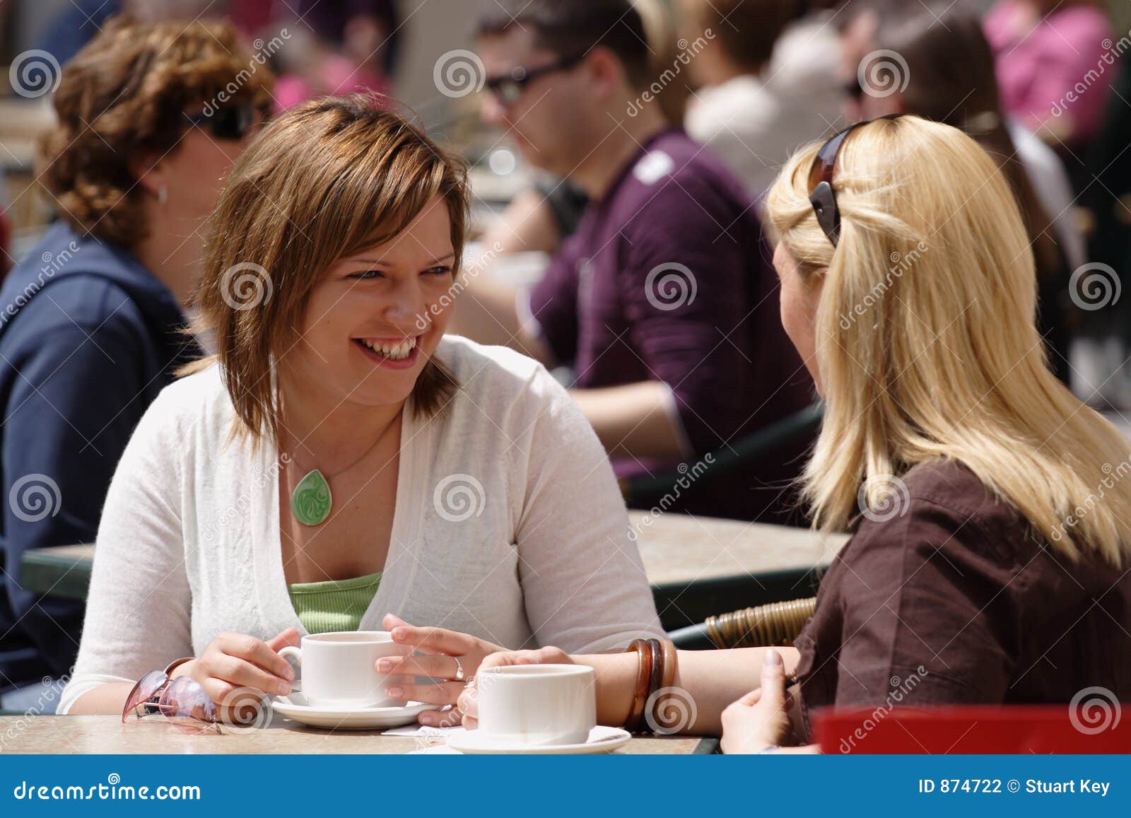 Friends Drinking Coffee Outside Stock Photo - Image of girls, chat: 874722