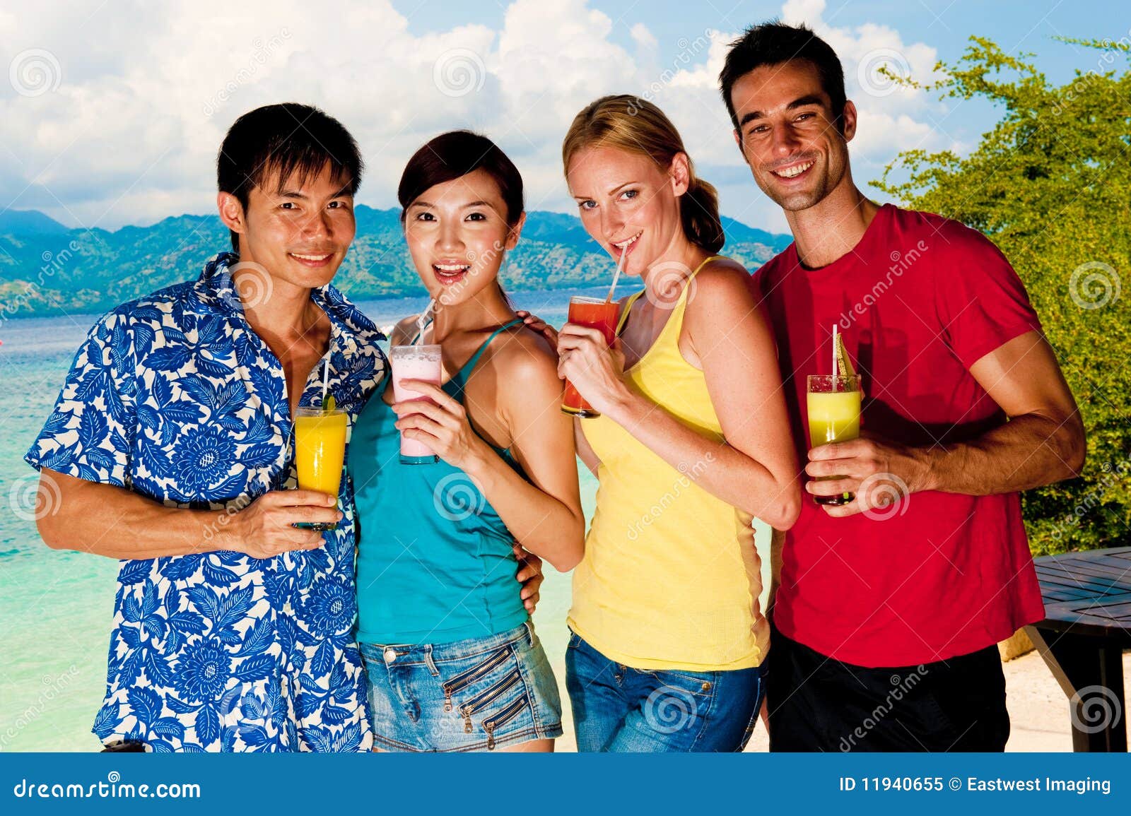 Friends with Drinks stock image. Image of seaside, glasses - 11940655