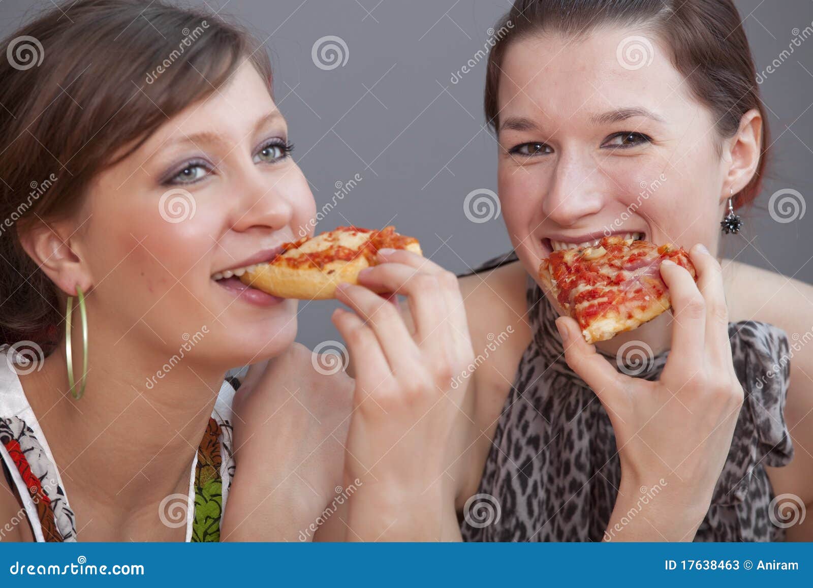 Friends eating pizza stock image. Image of portrait, appetite - 17638463