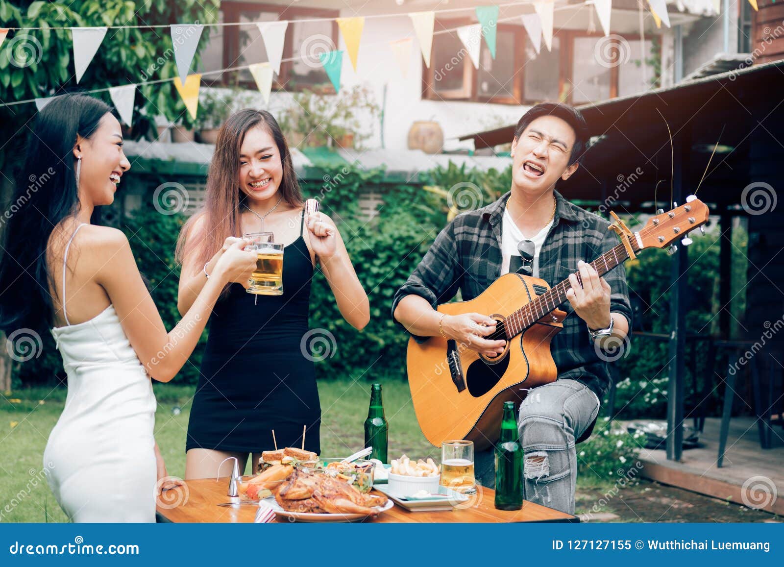 Friends are Enjoying the Celebration and Have Fun Dancing. Stock Image ...