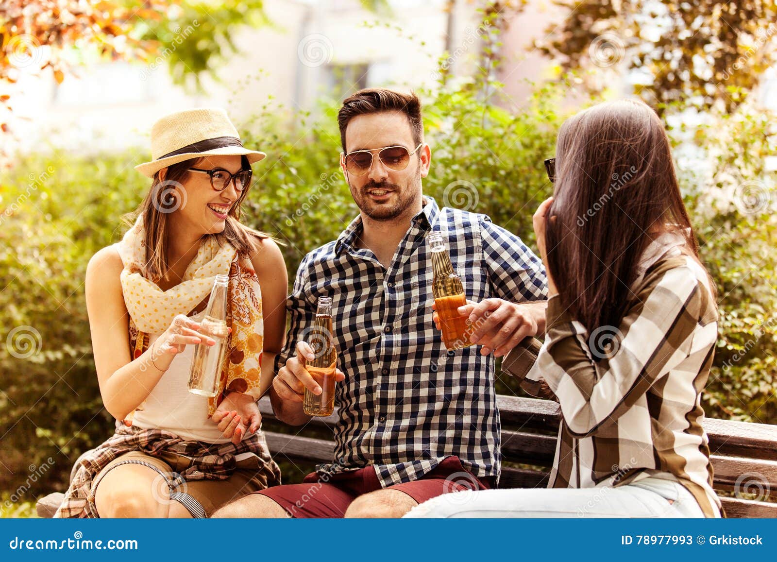 Friends is Enjoying in the Park Stock Image - Image of outdoors, people ...