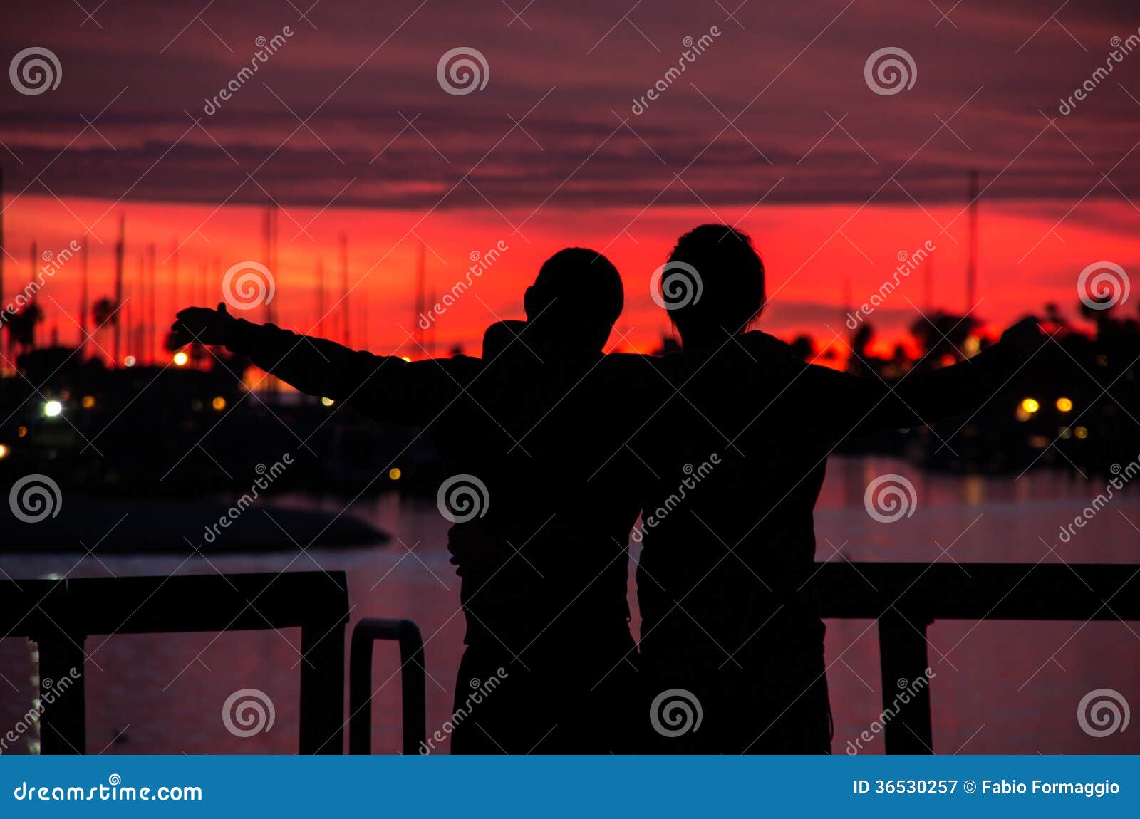 Friends Enjoying a Scenic View at Sunset Stock Image - Image of freedom ...