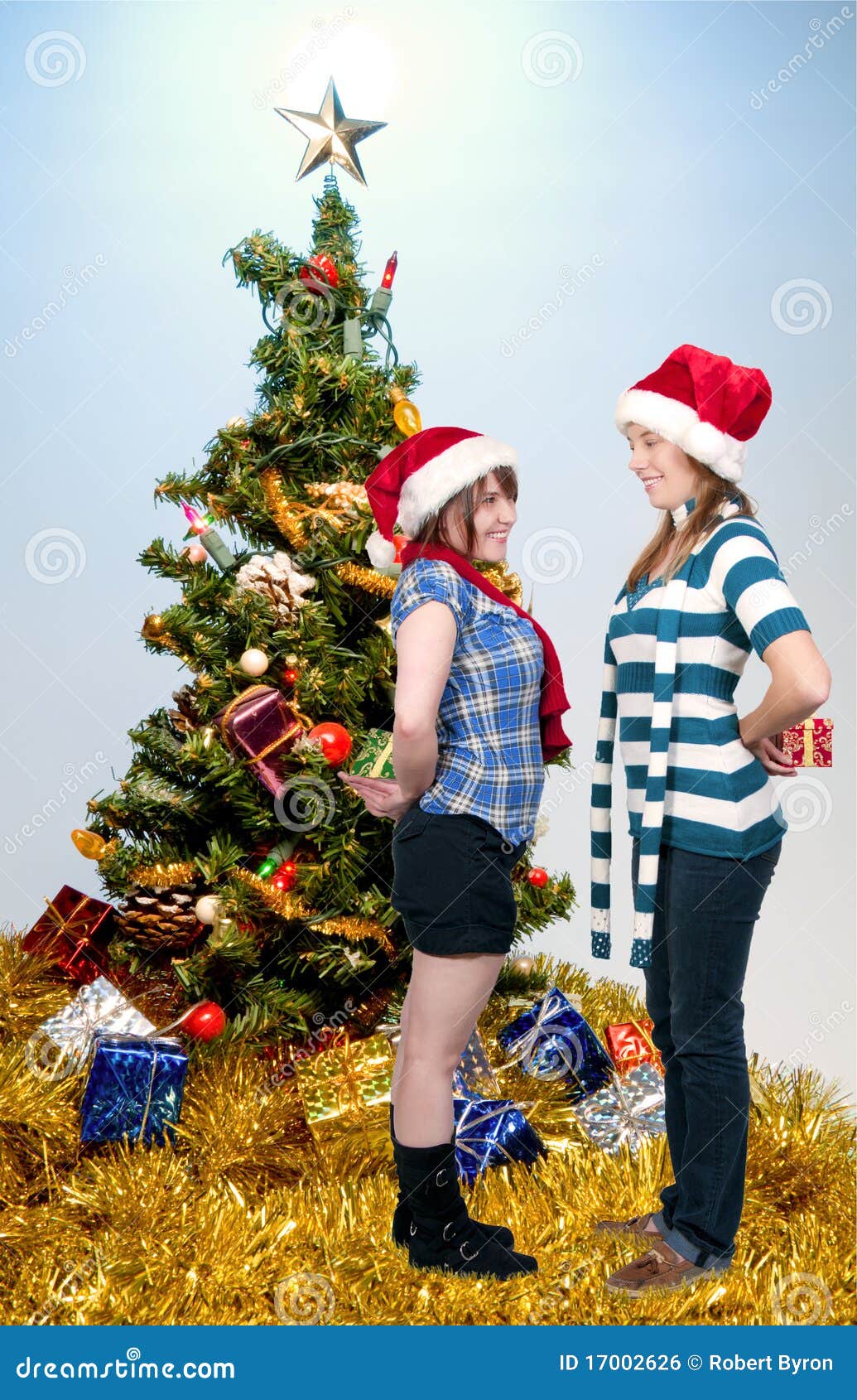 Friends Exchanging Gifts stock photo. Image of minority - 17002626