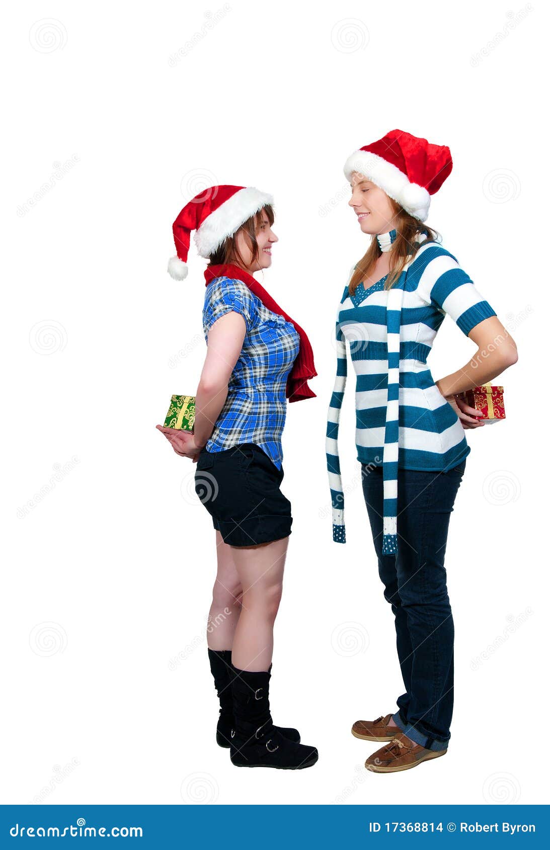 Friends Exchanging Gifts stock photo. Image of gift, merry - 17368814