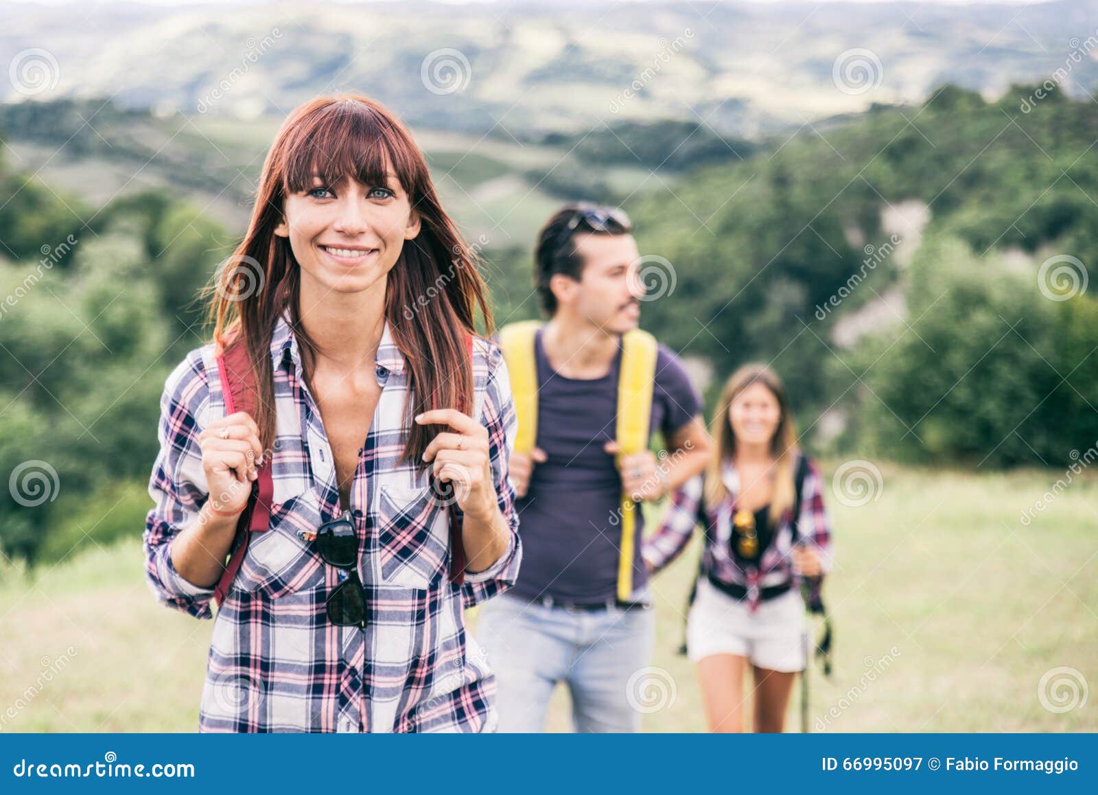 Friends on a Excursion in the Nature Stock Image - Image of natural ...