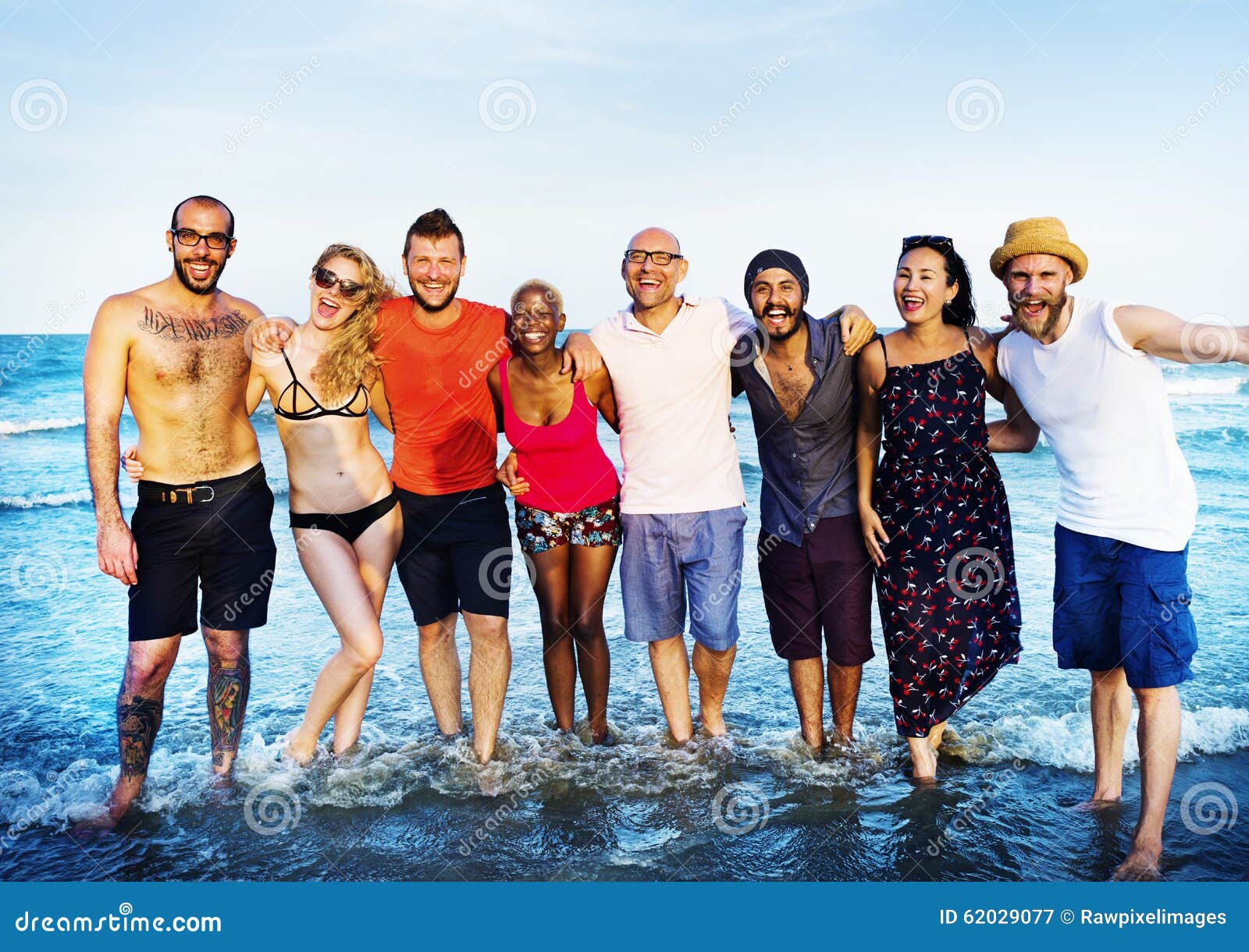 Friends Freedom Summer Beach Vacations Concept Stock Image - Image of ...