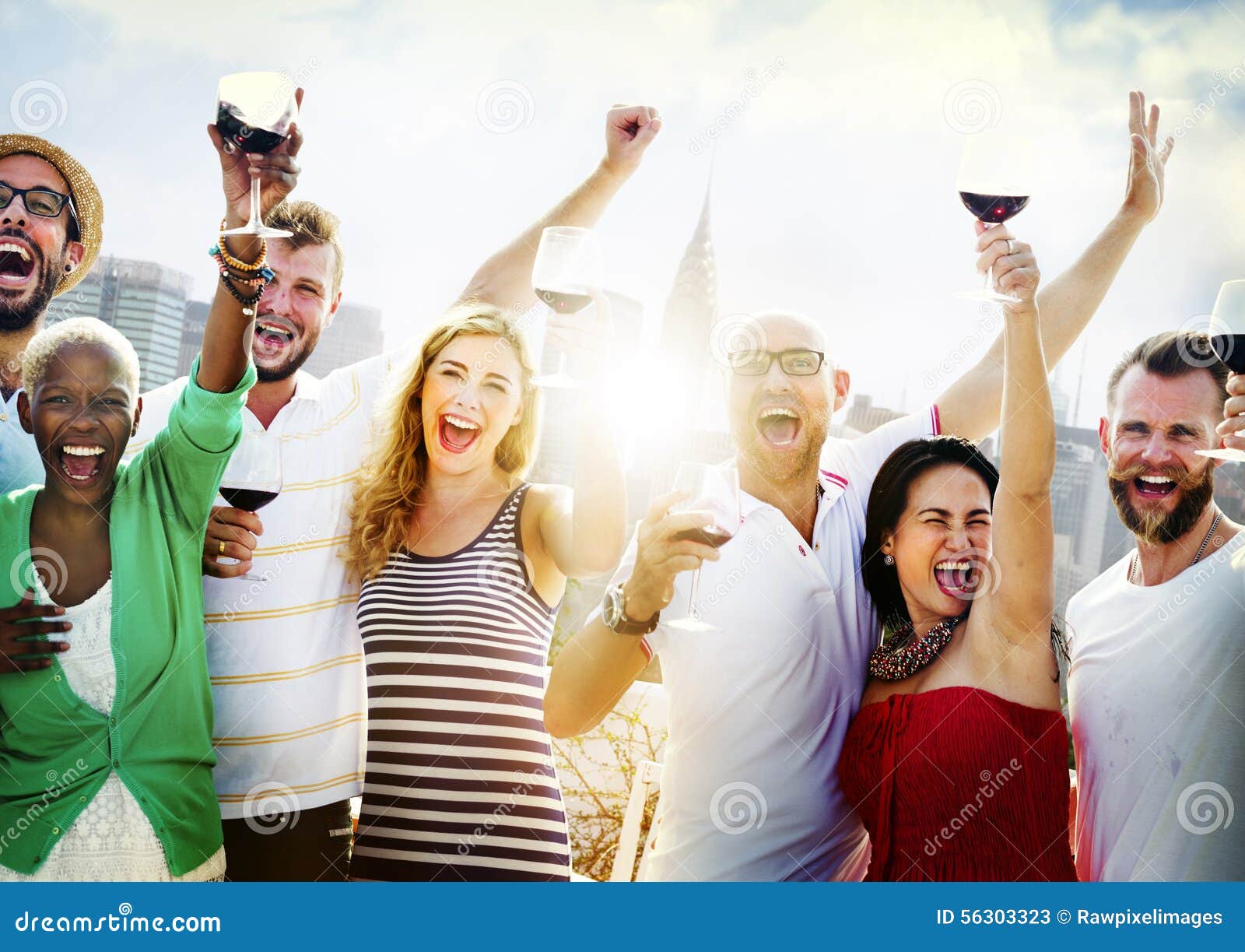 Friends Friendship Celebration Outdoors Party Concept Stock Image ...