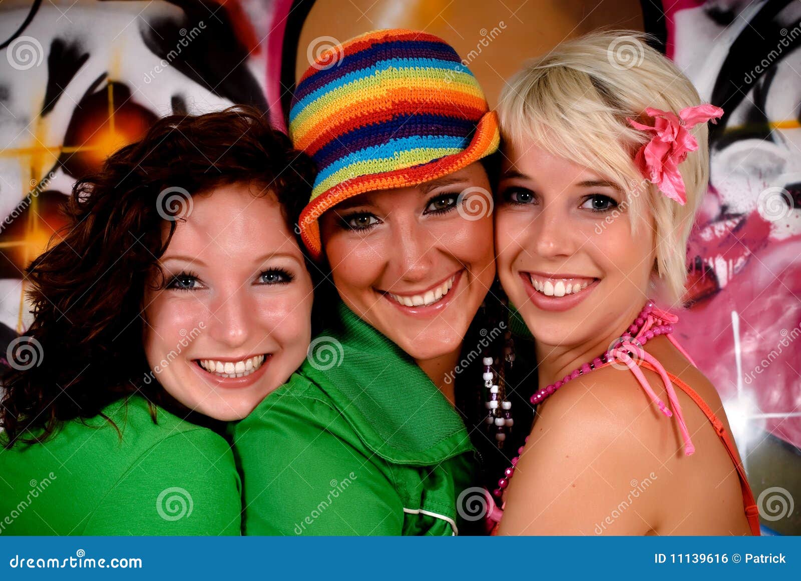 Friends fun graffiti wall stock photo. Image of urban - 11139616